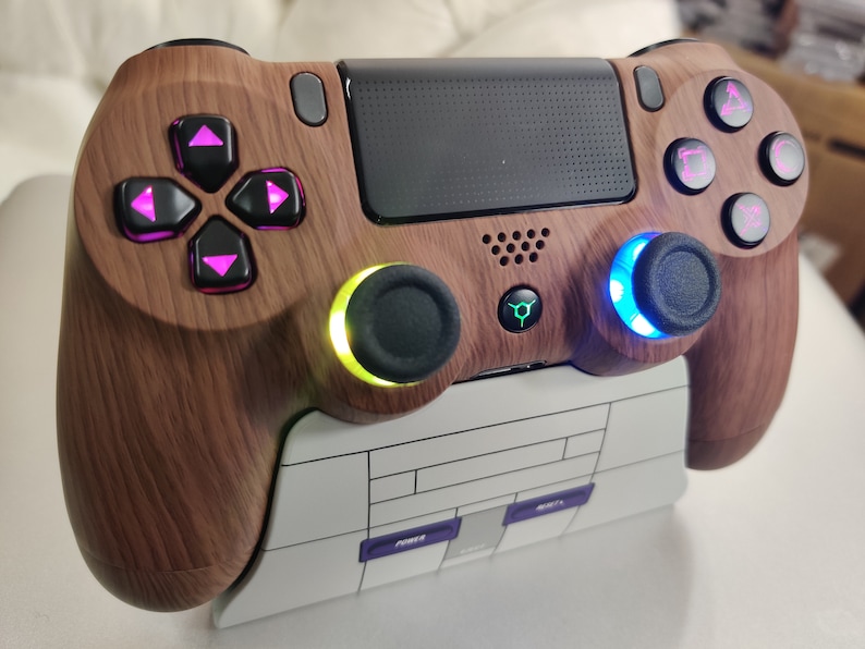 Multi-colors Luminated 10 Colors Custom Mod PS4 Controller Fully Wooden ...