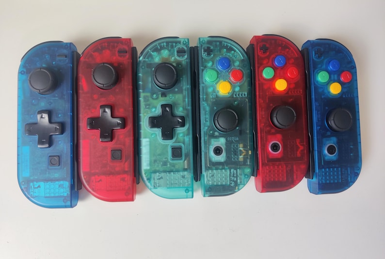Custom Nintendo Switch Joycon Controller Clear Shell Choose Your Color ...