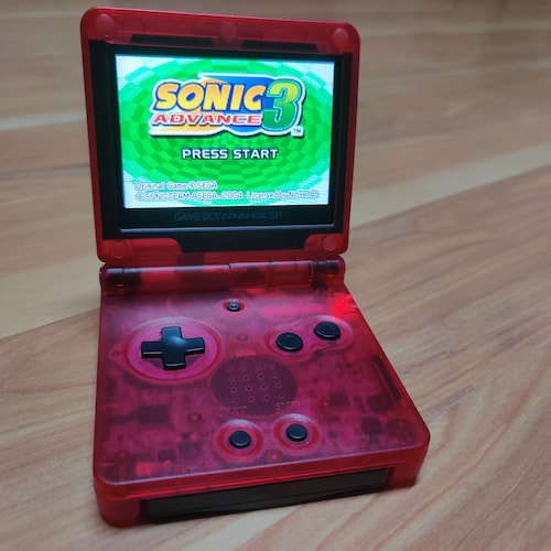Gameboy Advance SP Transparent Clear Red IPS V2 Screen Mod | Etsy