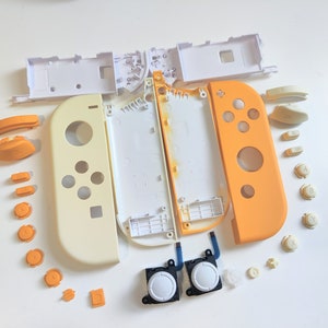 Custom Nintendo Switch Joycon Light Cream & Yellow Joycon Controller Shell With Buttons DIV Kit ...