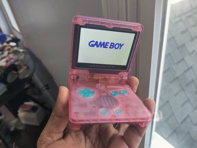 Custom GBA SP IPS V2 Screen Clear Cherry Pink With Clear - Etsy