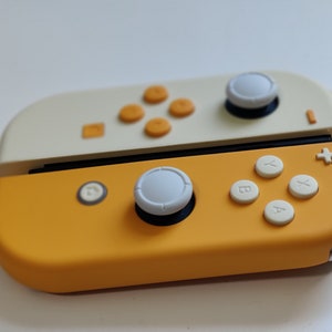 Custom Nintendo Switch Joycon Light Cream & Yellow Joycon Controller ...