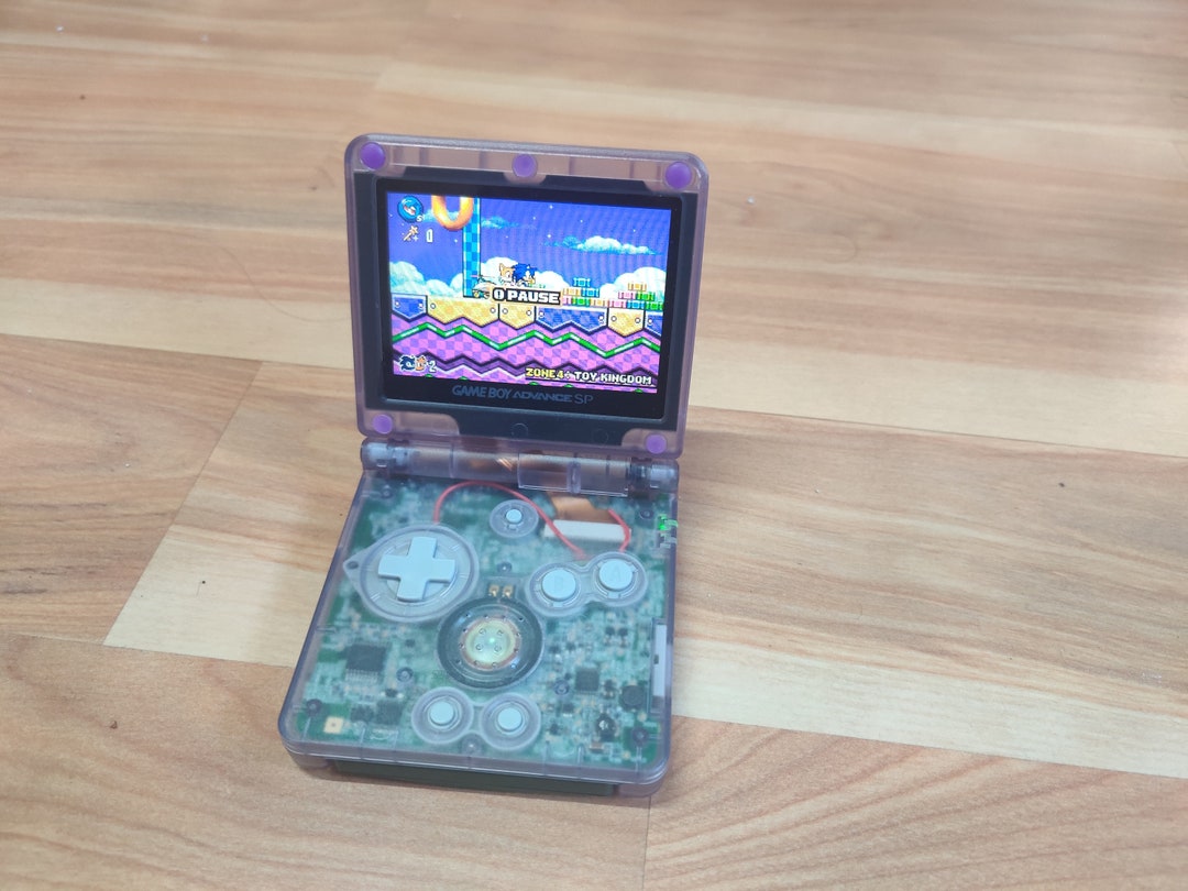 Gameboy Advance SP Transparent Clear Purple IPS V2 Screen Mod - Etsy