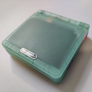 Custom GBA SP IPS V2 Screen Clear Glow in the Dark Green & Pink Buttons ...