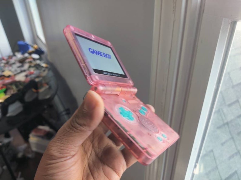 Custom GBA SP IPS V2 Screen Clear Cherry Pink With Clear - Etsy