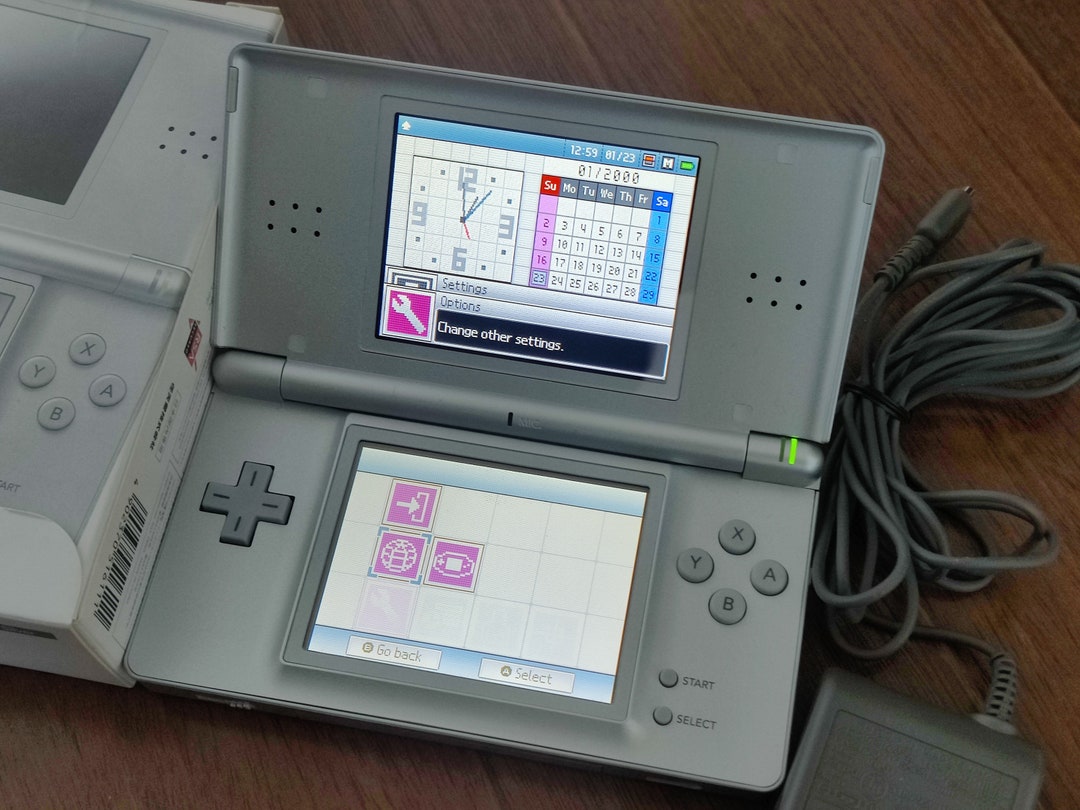 Nintendo DS Lite Console Authentic Gray Color With Dust Cover , Stylus ...