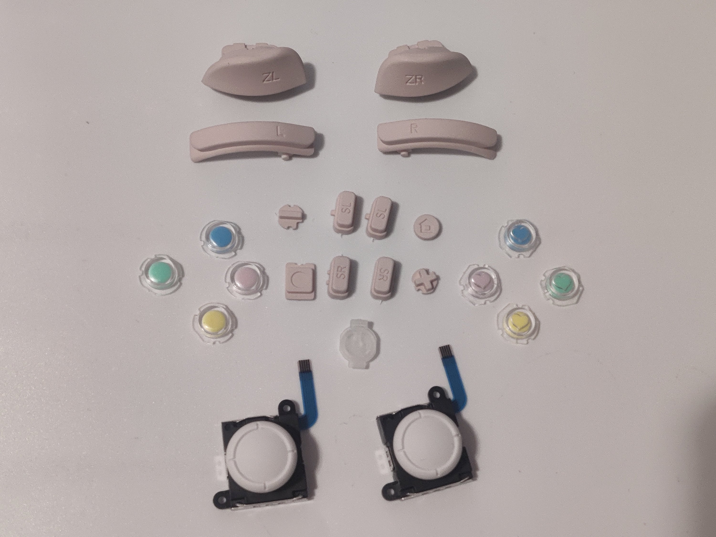 White & Mix Color Glass Replacement Buttons for Nintendo Switch Joycon ...