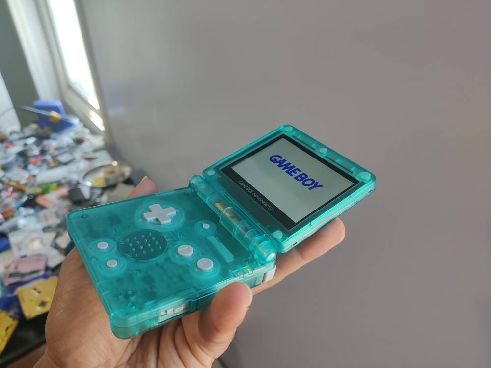Gameboy Advance SP Clear Emerald IPS V2 Console - Etsy
