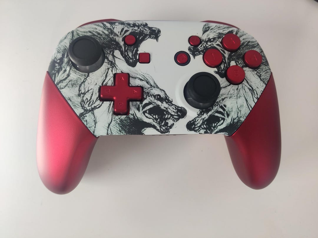 Custom Nintendo Switch Pro Controller Wolf With Red Velvet Buttons - Etsy