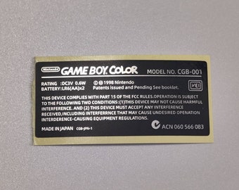 Gameboy Color Replacement Sticker - Etsy