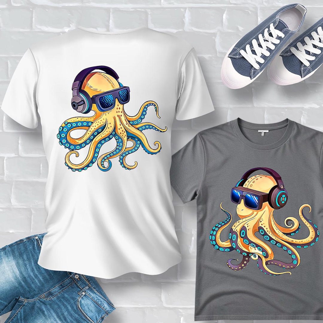 Hip Hop Octopuses | T-shirt Designs | Vibrant Clipart | Creative Design ...