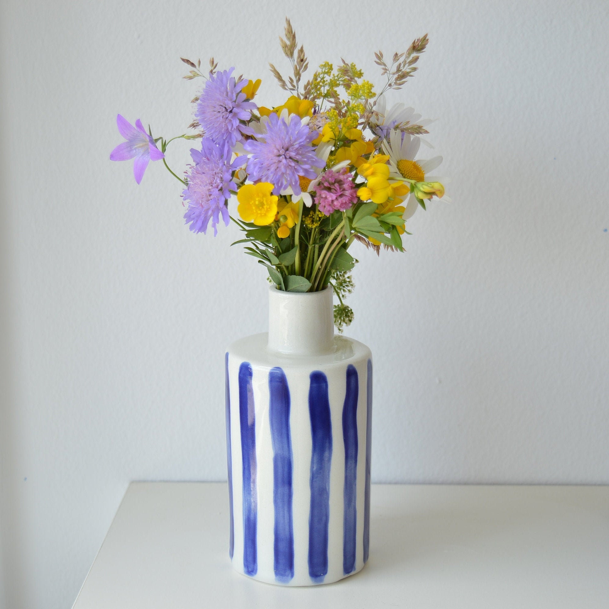 Art & Collectibles Blue hand-built flower dish Fine Art Ceramics etna ...