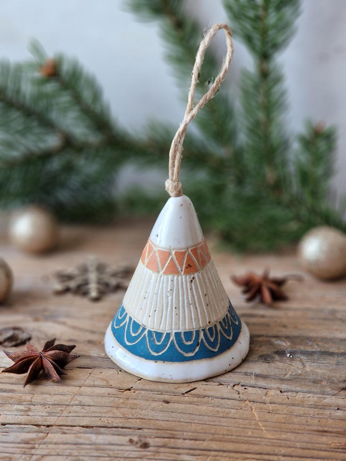 Ceramic Bells, Handmade Christmas Bells, Tree Ornaments, Holiday ...