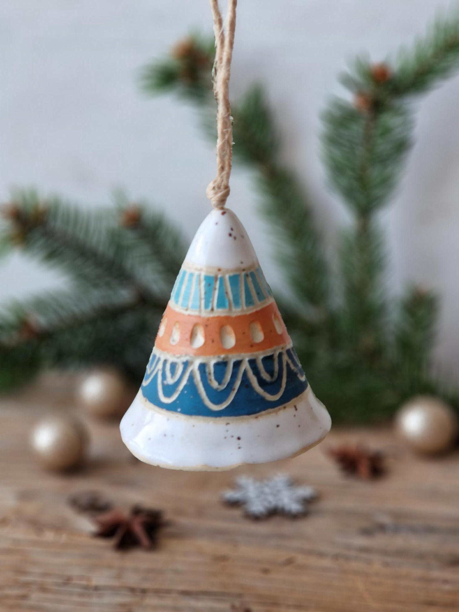 Ceramic Bells, Handmade Christmas Bells, Tree Ornaments, Holiday ...