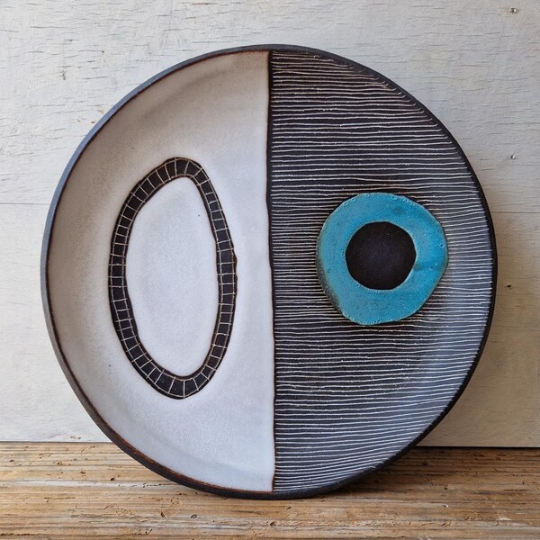Black White Platter - Etsy