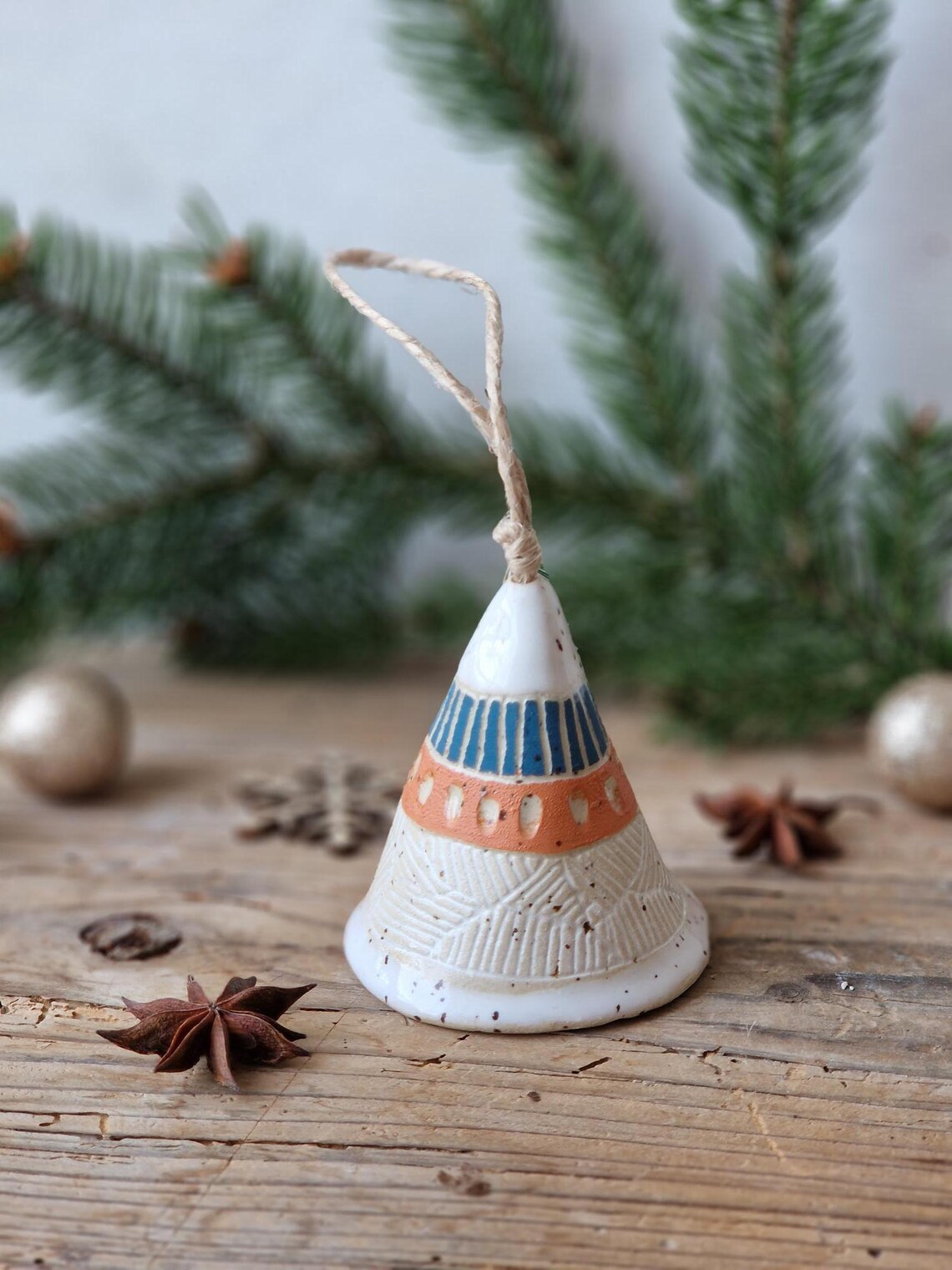Ceramic Bells, Handmade Christmas Bells, Tree Ornaments, Holiday ...