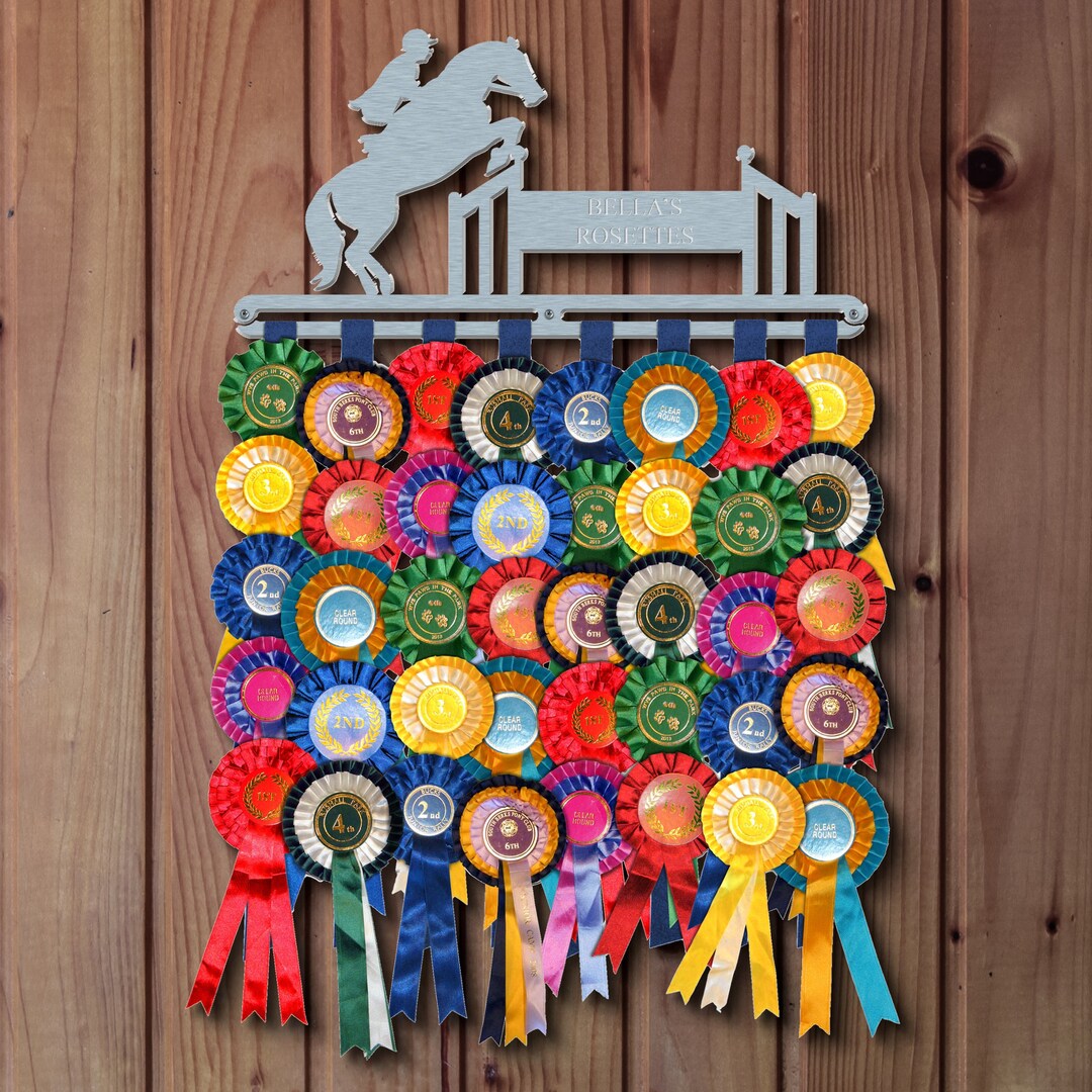 Personalised Horse Show Award Ribbon Display Holder Equestrian Rosette ...
