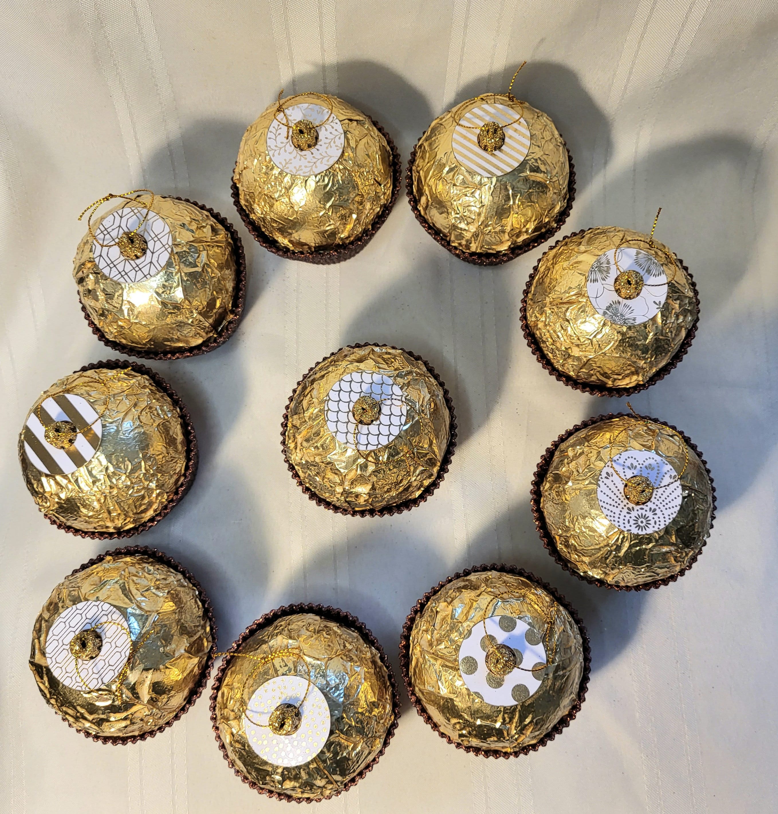 Hazelnut Candy Truffle Like Ferrero Rocher Christmas Ball Tree Table ...