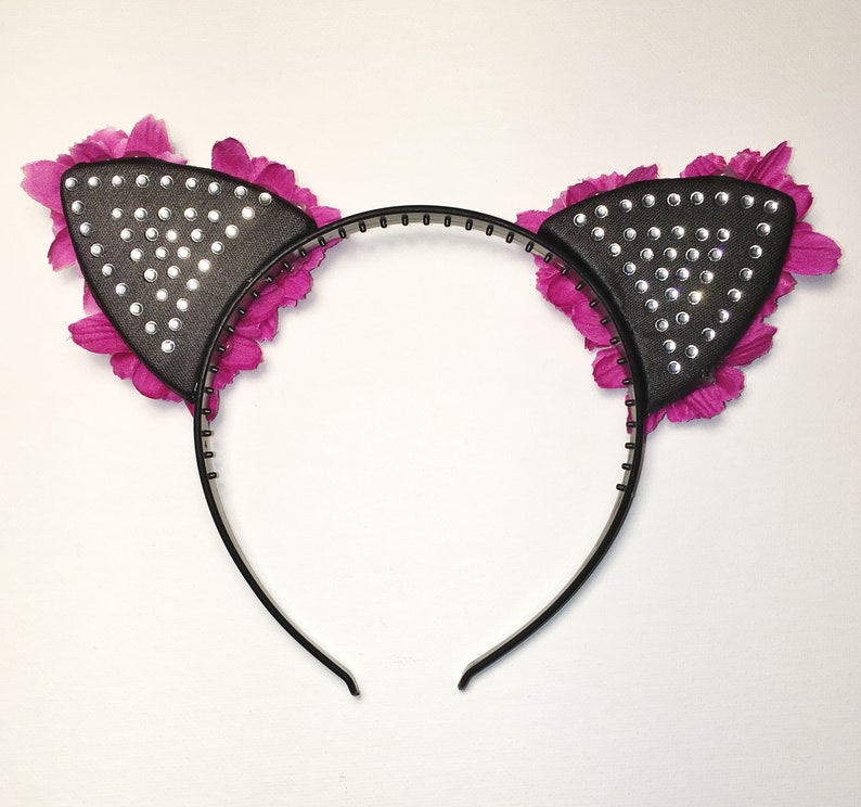Flower Cat Ears, Cat Headband, Festival Attire, Cat Ears, Kitty Cat ...
