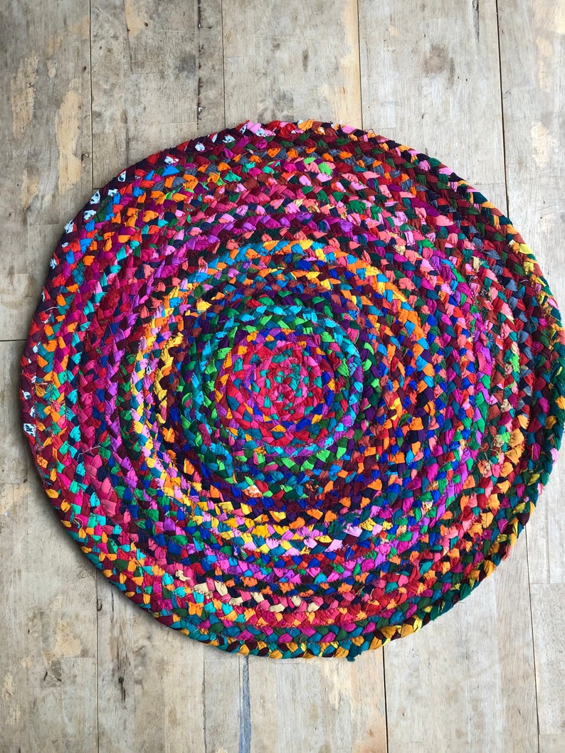 Round Circle Chindi Rag Rug 60cm X 60cm - Etsy
