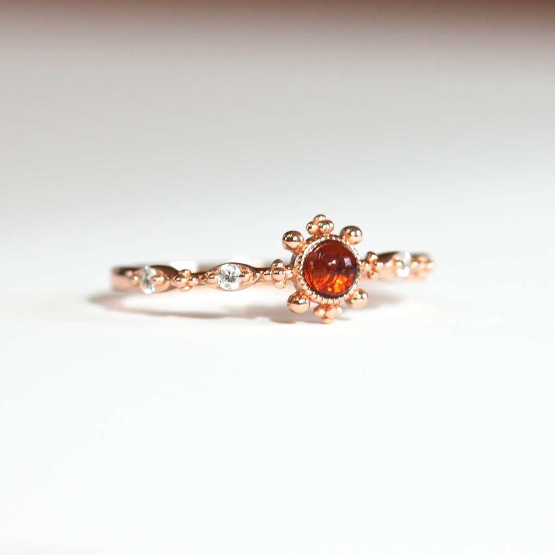 Madeira Citrine Cab Ring- 925 SOLID Sterling Silver With Pink Gold ...