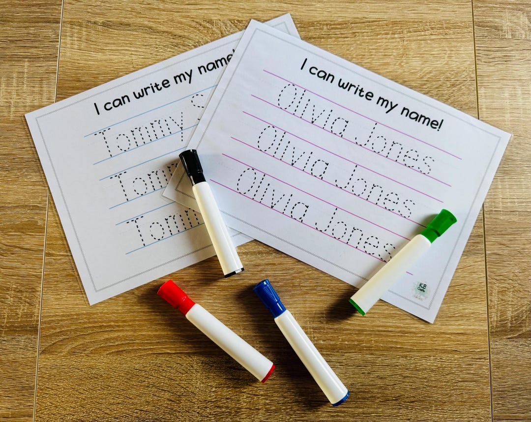 Children's Name Tracing Worksheet: Learning Resource With Whiteboard ...