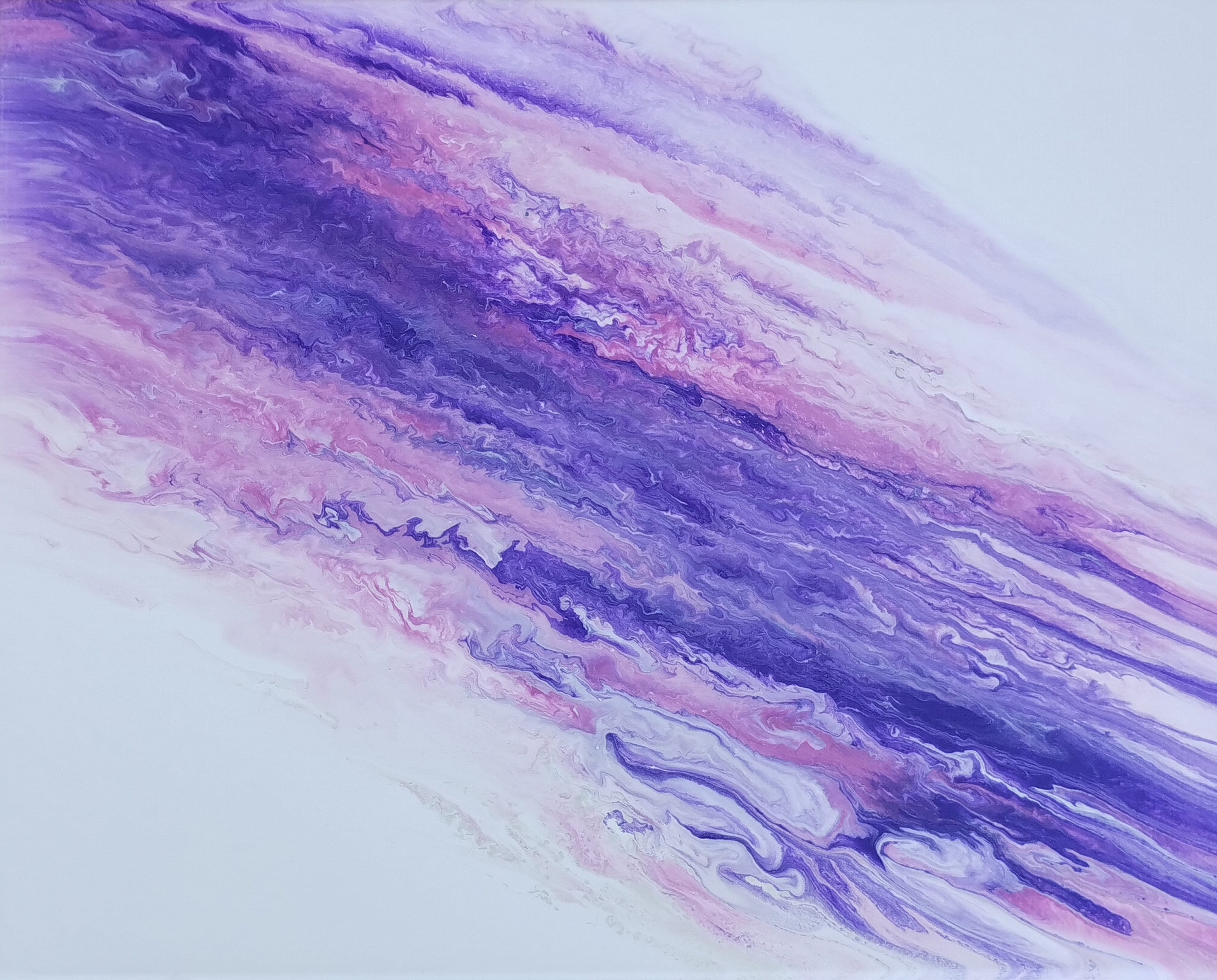 Purple Abstraction Acrylic on Canvas Wall Art Fluid Art - Etsy