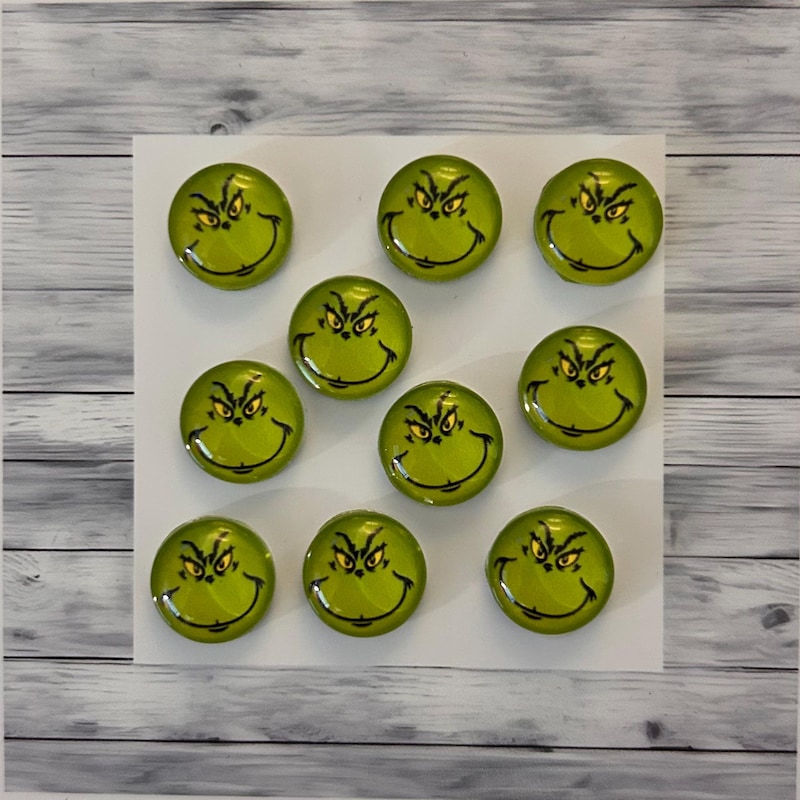 Grinch Buttons for Crafts - Etsy