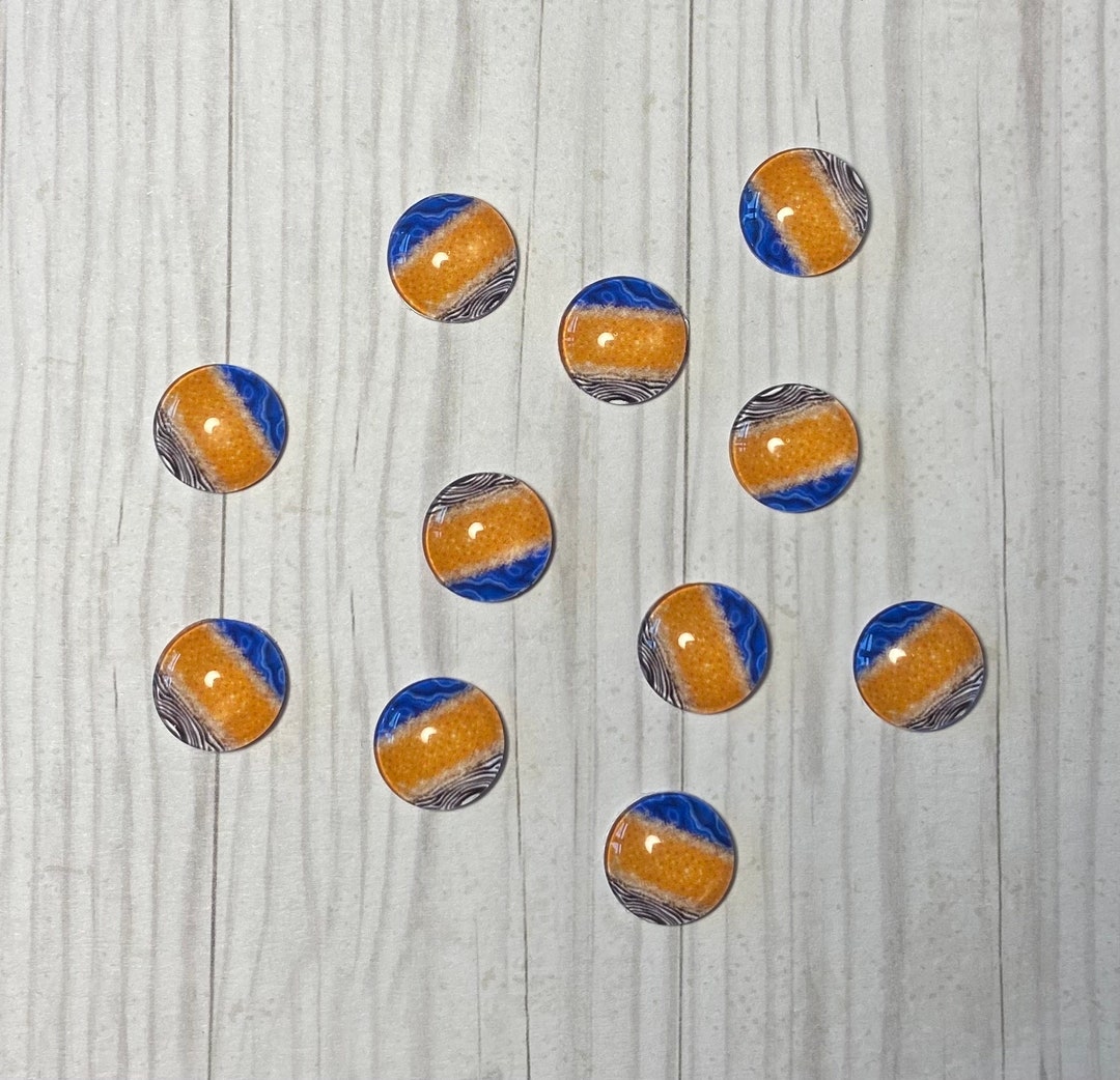 Orange, Blue, and Zebra Print Cabochons (10mm, 12mm, 14mm, 16mm, 18mm ...