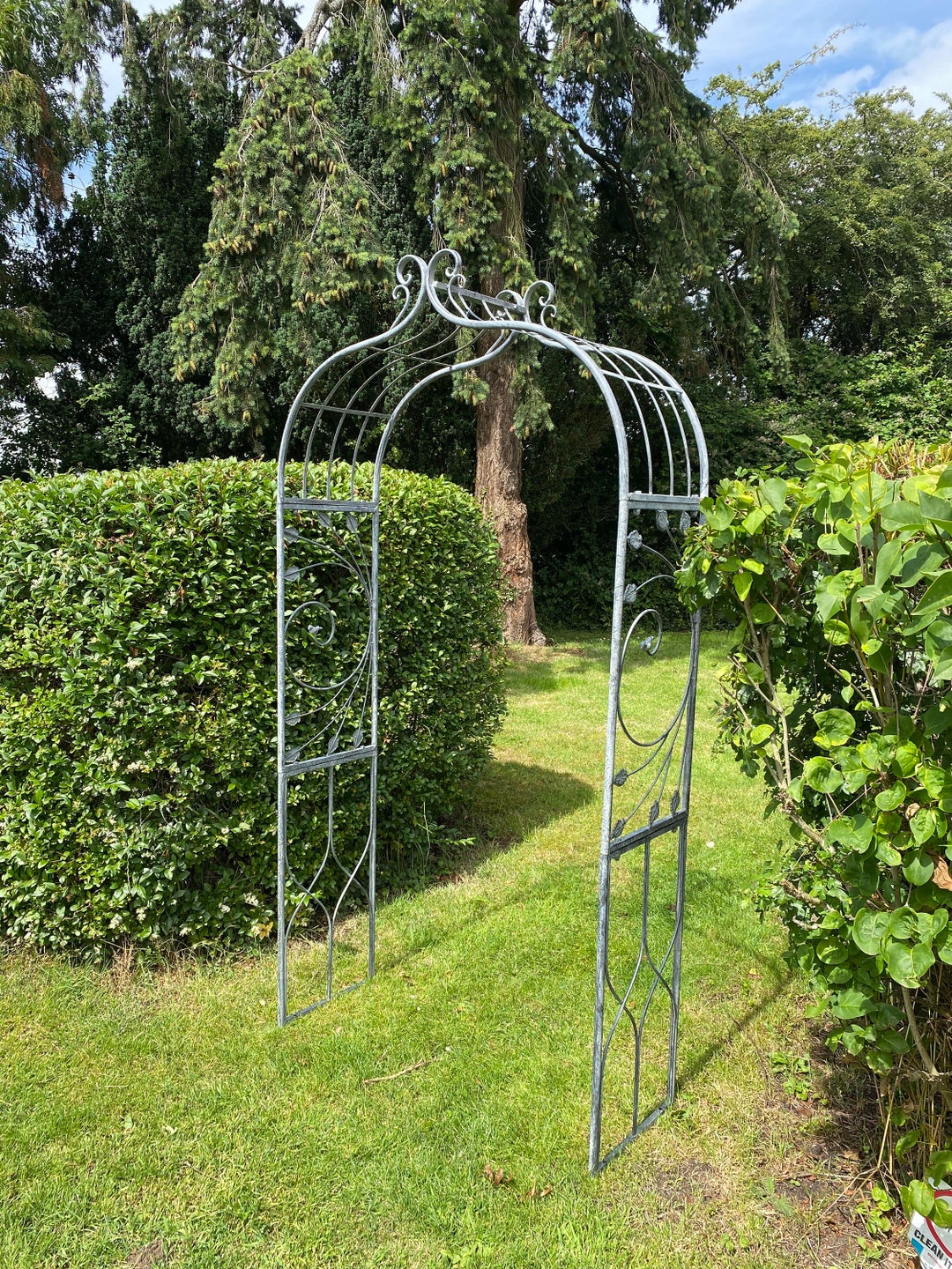 Galvanised Metal Country Grey Woodland Style Arch for the Garden ...