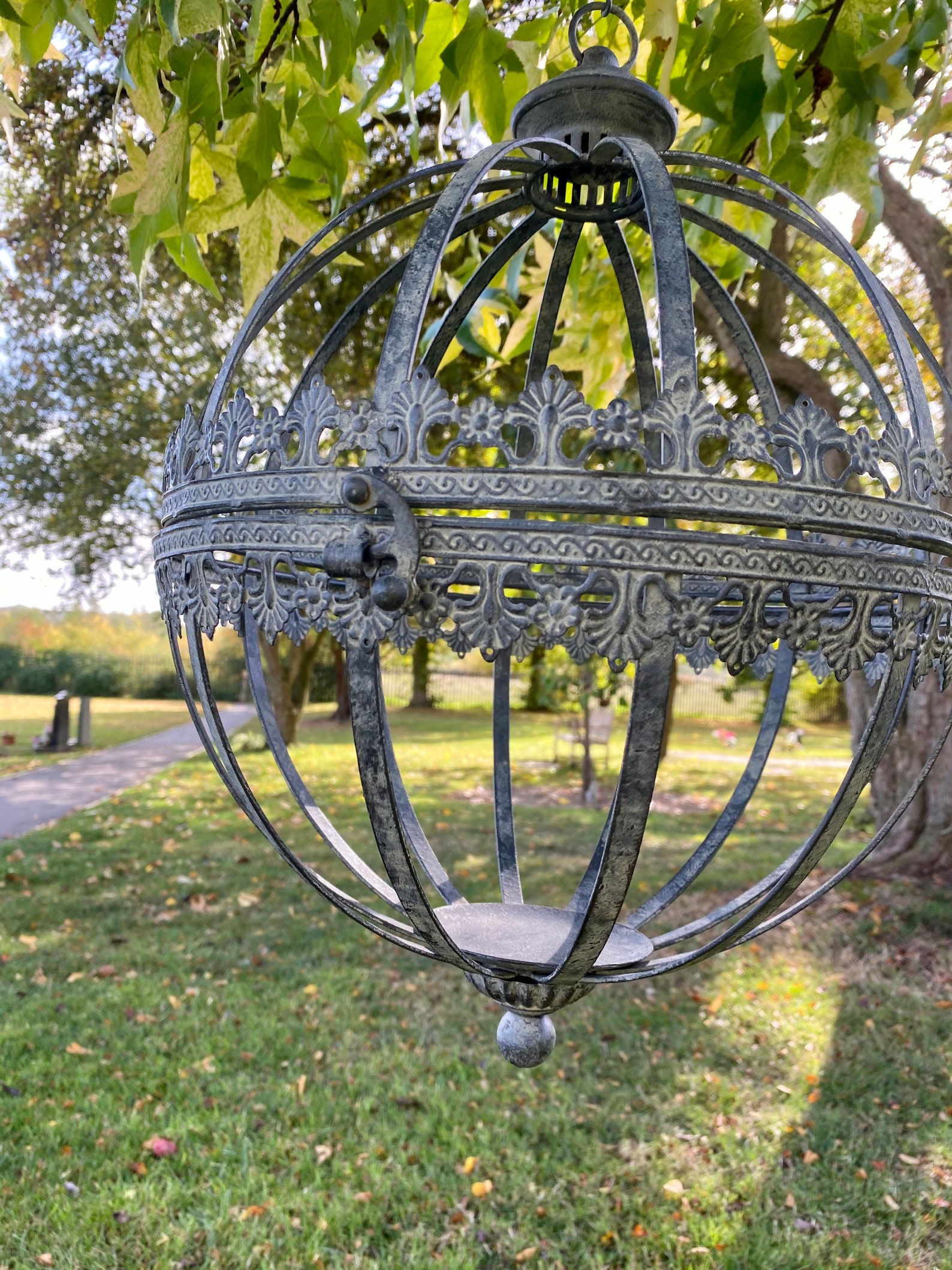 Set of 2 Rustic Hanging Orbs Finished in A Country Grey Colour - Etsy UK