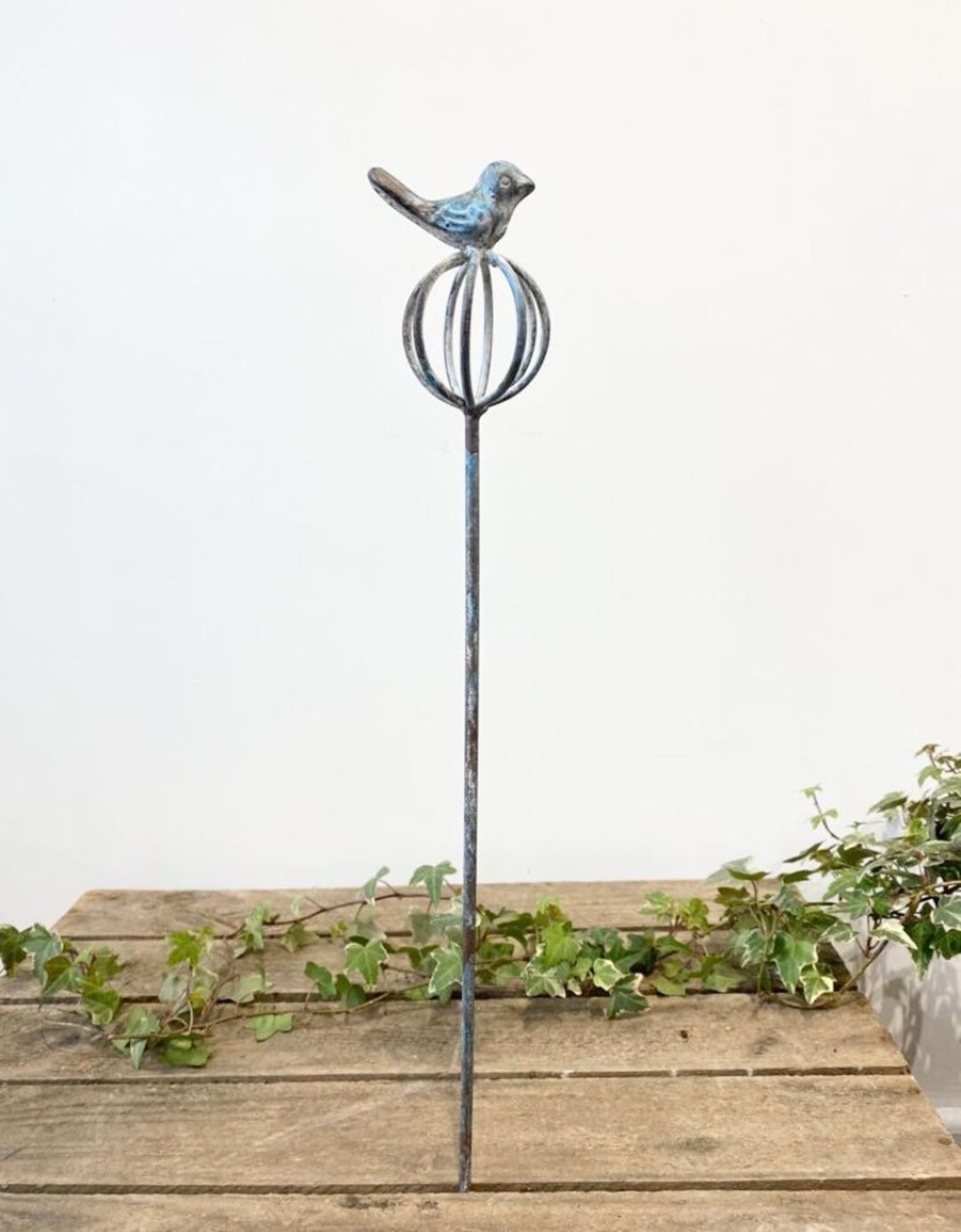 Cute Bird Ball Garden Plant Stake Plant Accessory Blue Grey - Etsy