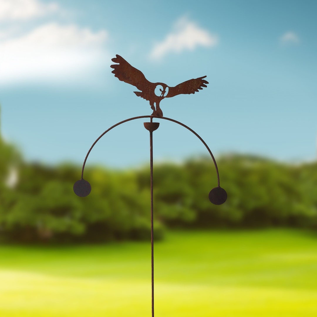 Swooping Owl Garden Wind Spinner Stake Metal Gift - Etsy