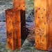Set of 3 Large Rustic Corten Steel Dandelion Leaf Columns Lanterns ...