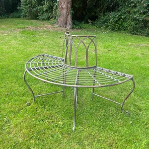 Half Tree Bench Galvanised Metal Verdigris Garden Patio Furniture - Etsy UK