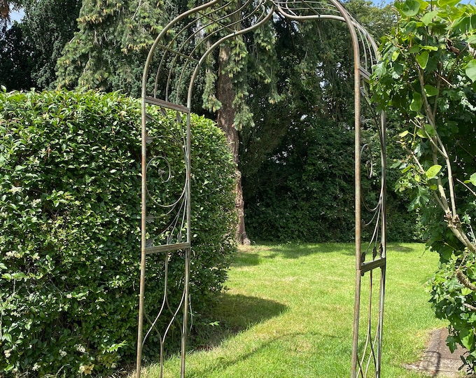 Galvanised Metal Verdigris Woodland Style Arch for the Garden Outdoors ...