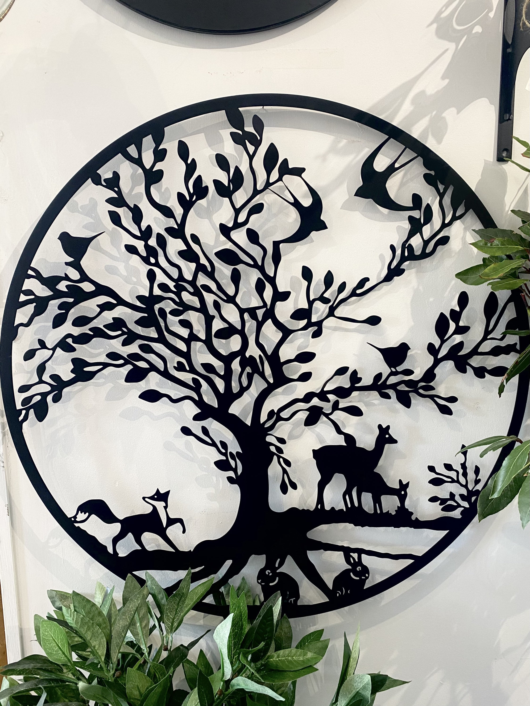 Large Black Woodland Tree Design Wall Hanging Wall Art Garden Indoor ...