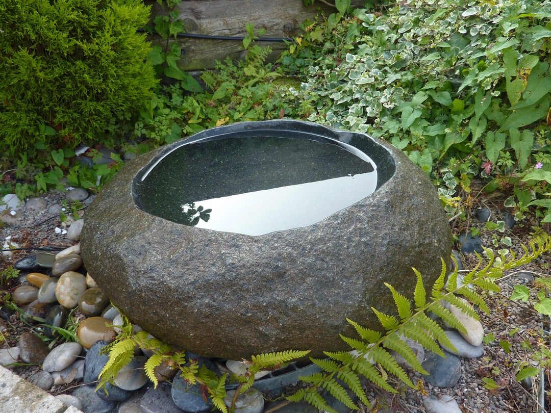 Grey Natural Basin Stone Garden Bird Bath Watering Hole Animals ...