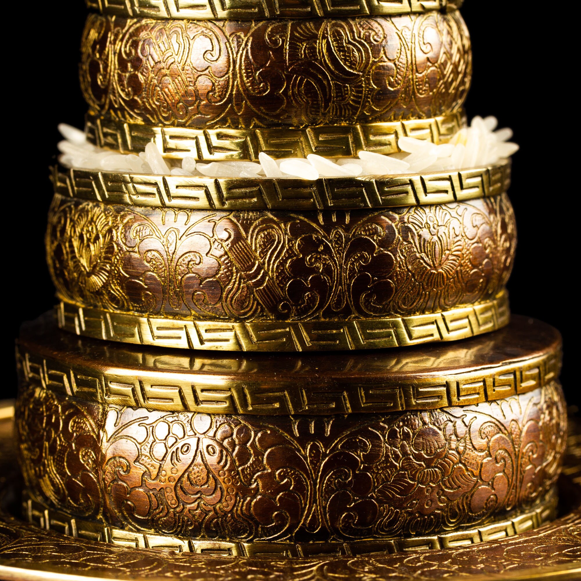 Buddhist Copper Mandala Set With Traditional Carving / Tiny - Etsy