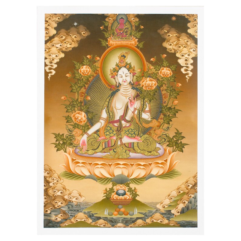 Thangka white Tara High Quality Print on Natural - Etsy