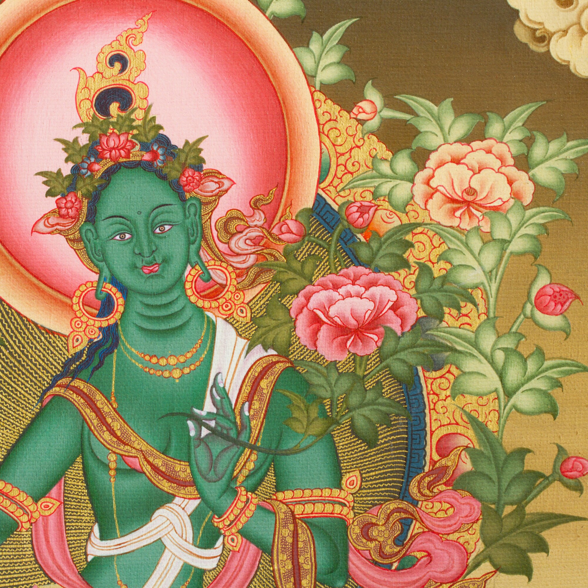 Thangka Green Tara Aka Drolma High Quality Print on Natural - Etsy