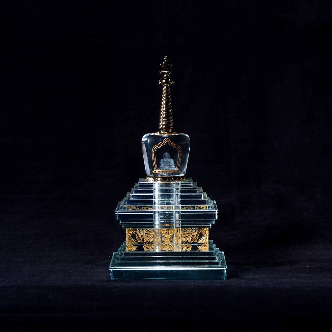 Amazing Buddhist Enlightenment Glass Stupa / Himalayan Perfect K9 ...
