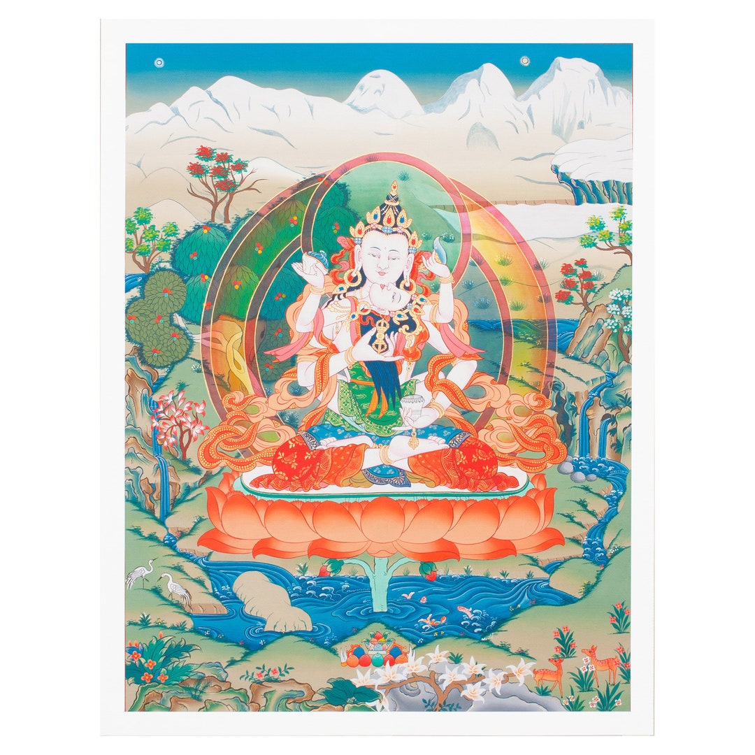 Thangka Vajrasattva Aka Dorje Sempa or Dorsem — High Quality Print on ...