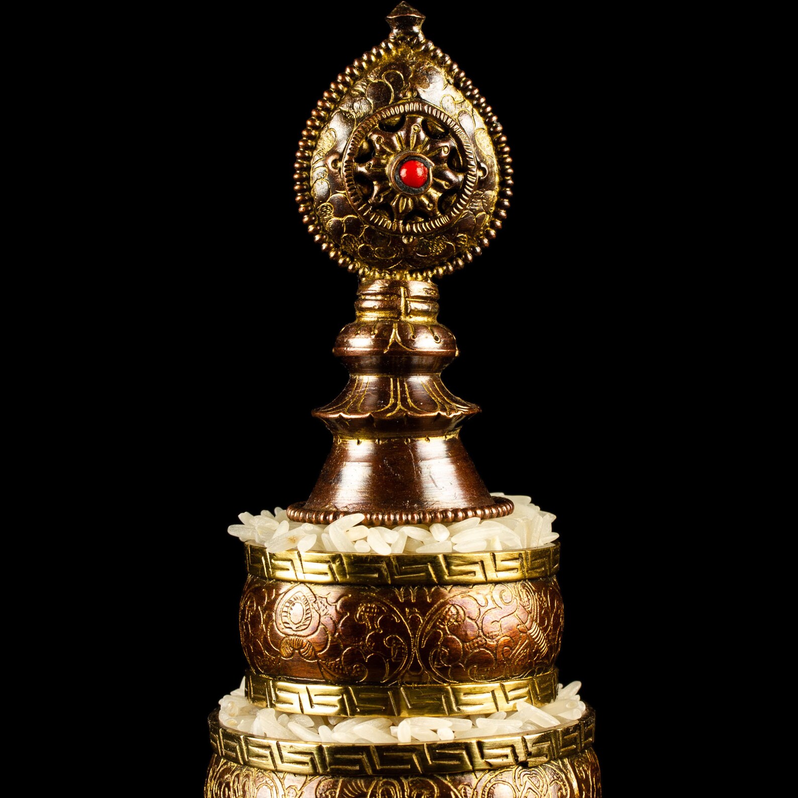 Buddhist Copper Mandala Set With Traditional Carving / Tiny - Etsy