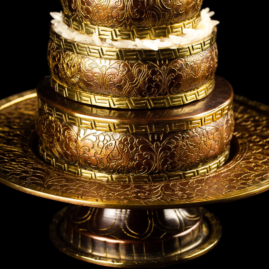 Buddhist Copper Mandala Set With Traditional Carving / Tiny - Etsy