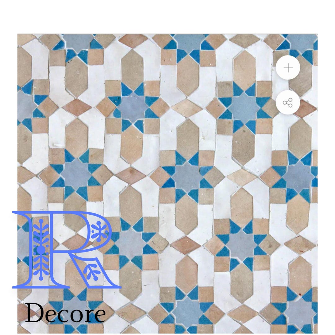 Blue Moroccan Handmade Mosaic Tiles ,zelij Ceramic Tiles , Floor and ...