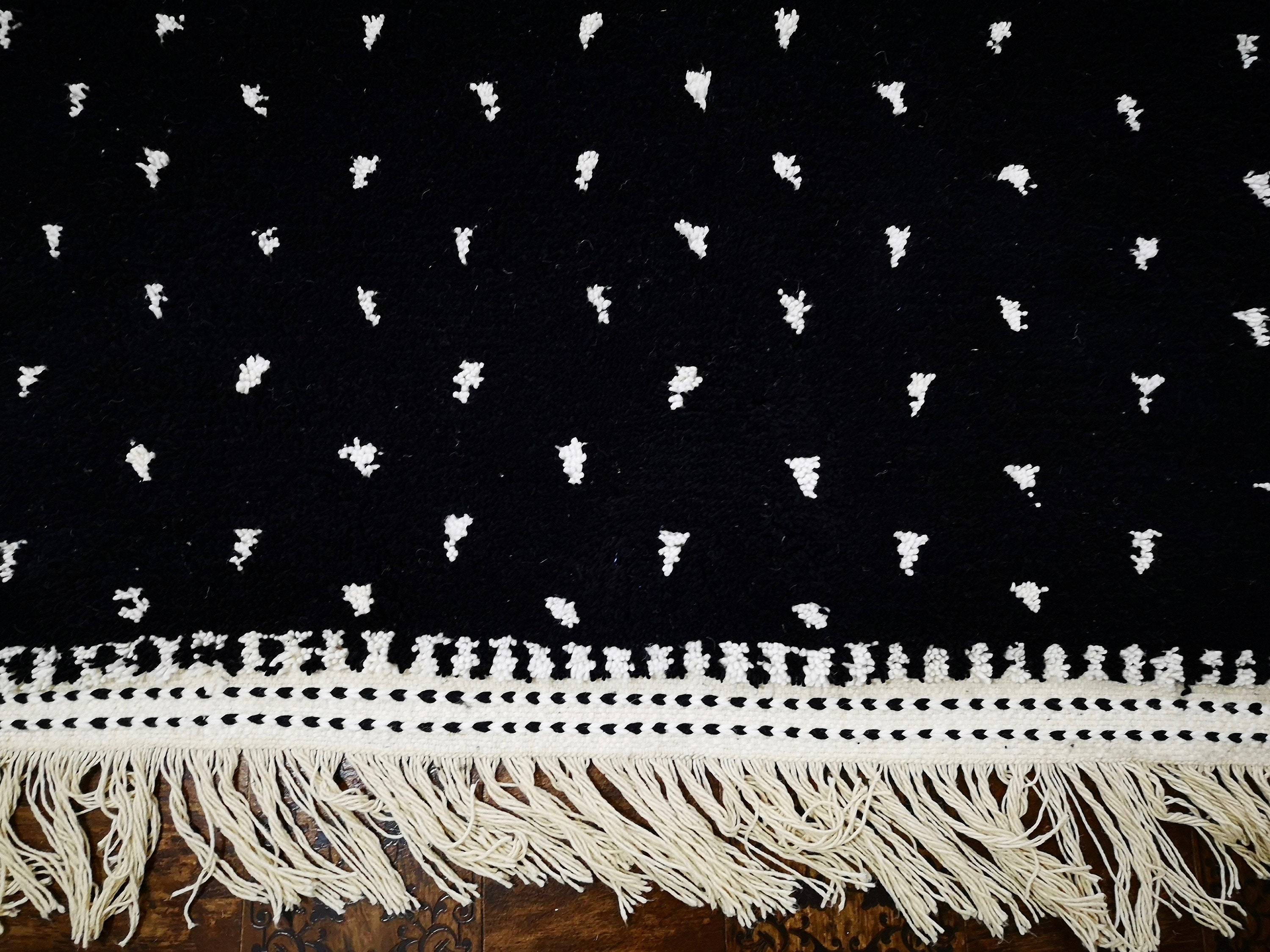 Black Moroccan Rug Handwoven Wool Carpet Beni Ourain Rug | Etsy