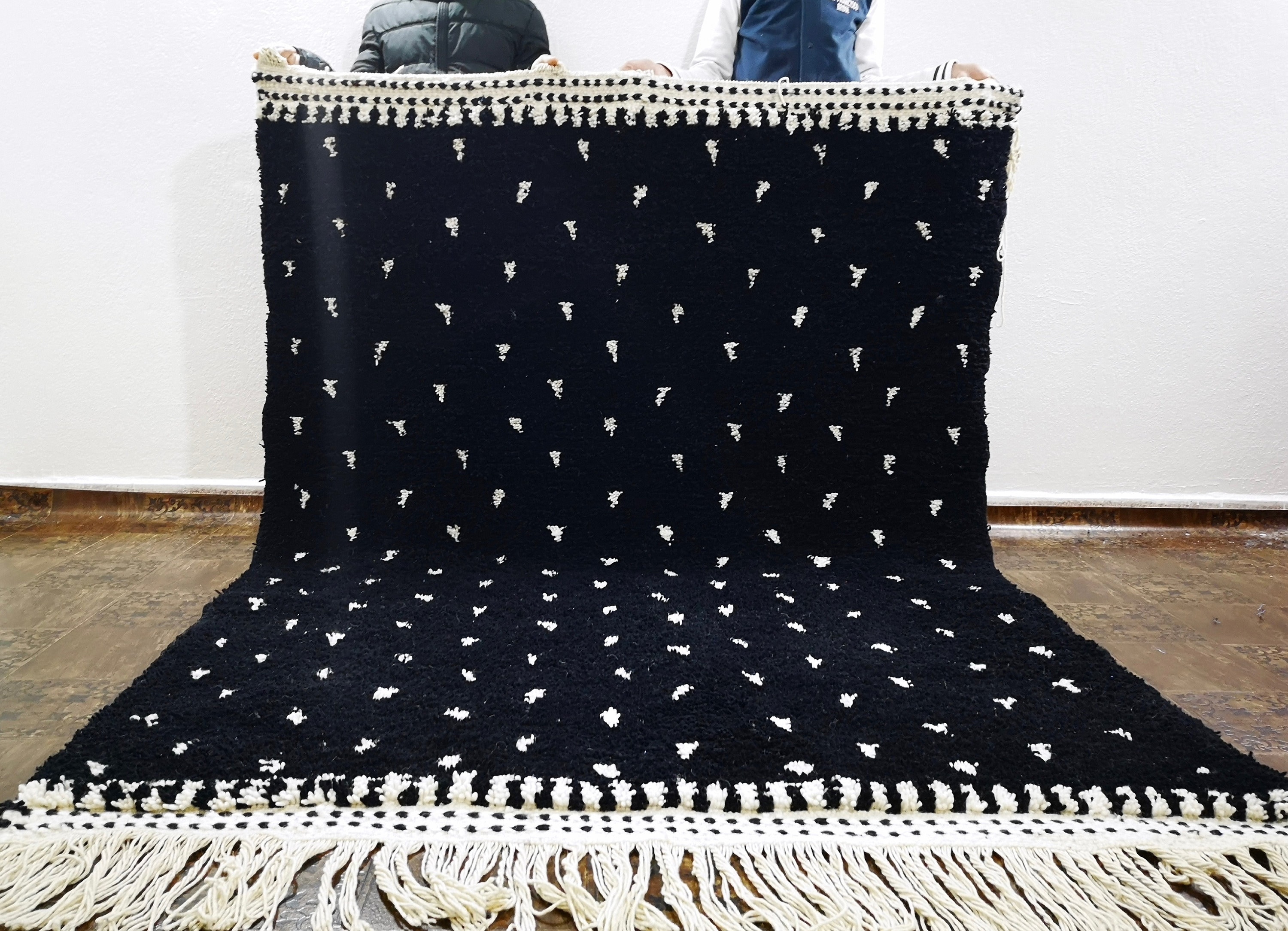 Black Moroccan Rug Handwoven Wool Carpet Beni Ourain Rug | Etsy