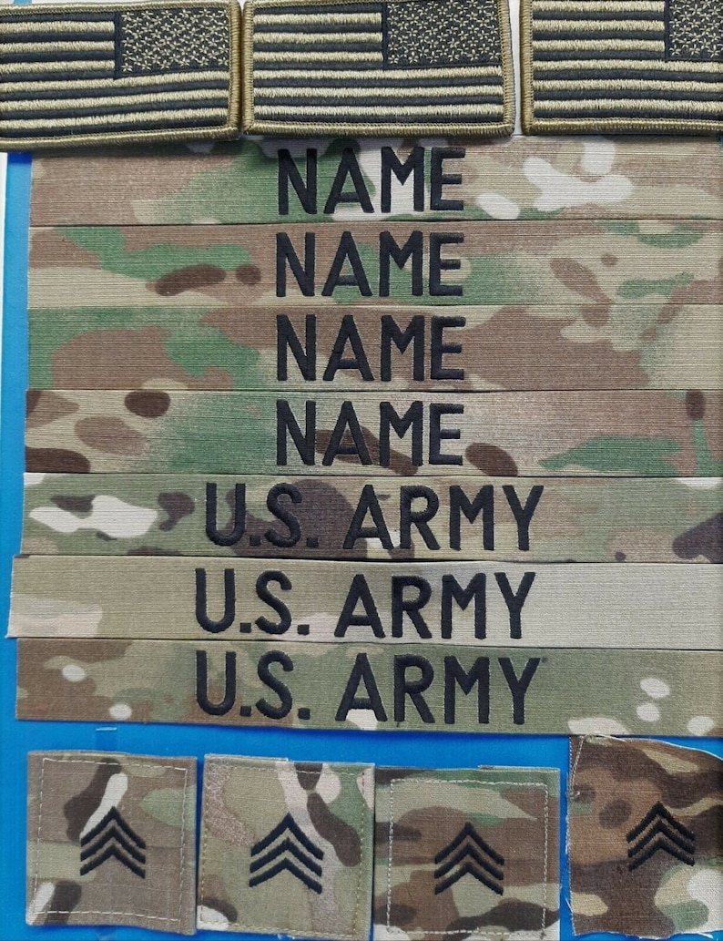 14 Peice US ARMY SCORPION Ocp Names and Ranks and Flags With - Etsy
