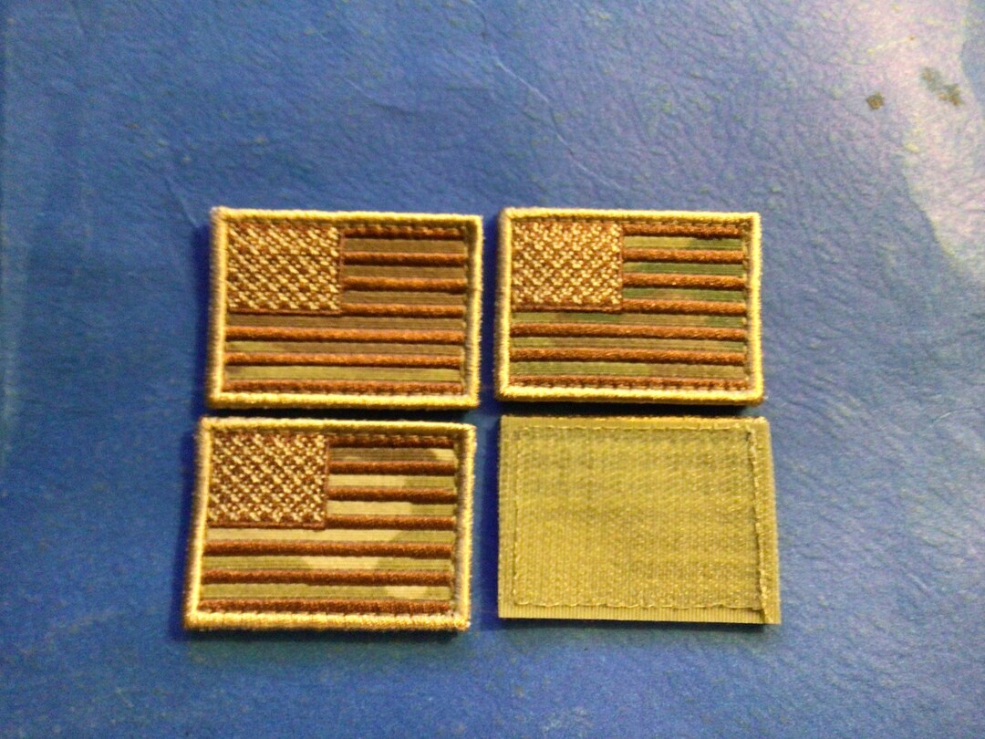 4 Mini US Ocp Flag Patches W/ Hook Fastener Sewn to Back - Etsy